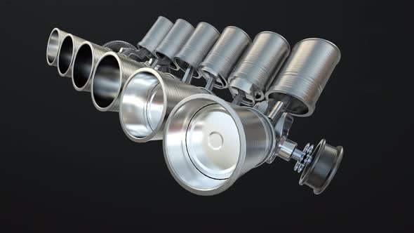 Engine Pistons V12, Motion Graphics | VideoHive