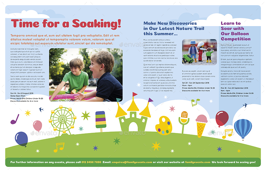 Family Events Newsletter, Print Templates | GraphicRiver