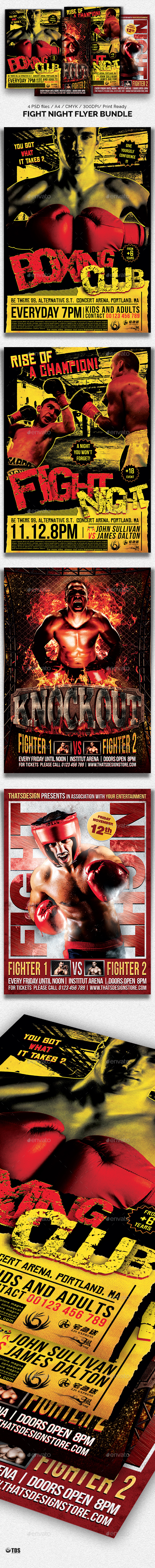 Fight Night Flyer Bundle by lou606 | GraphicRiver