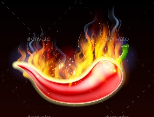Flaming Hot Red Chili Pepper by Krisdog | GraphicRiver