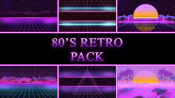 80s Retro Background Pack, Motion Graphics | VideoHive