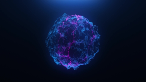 Pink-blue Abstract Ball of Plexus, Motion Graphics | VideoHive
