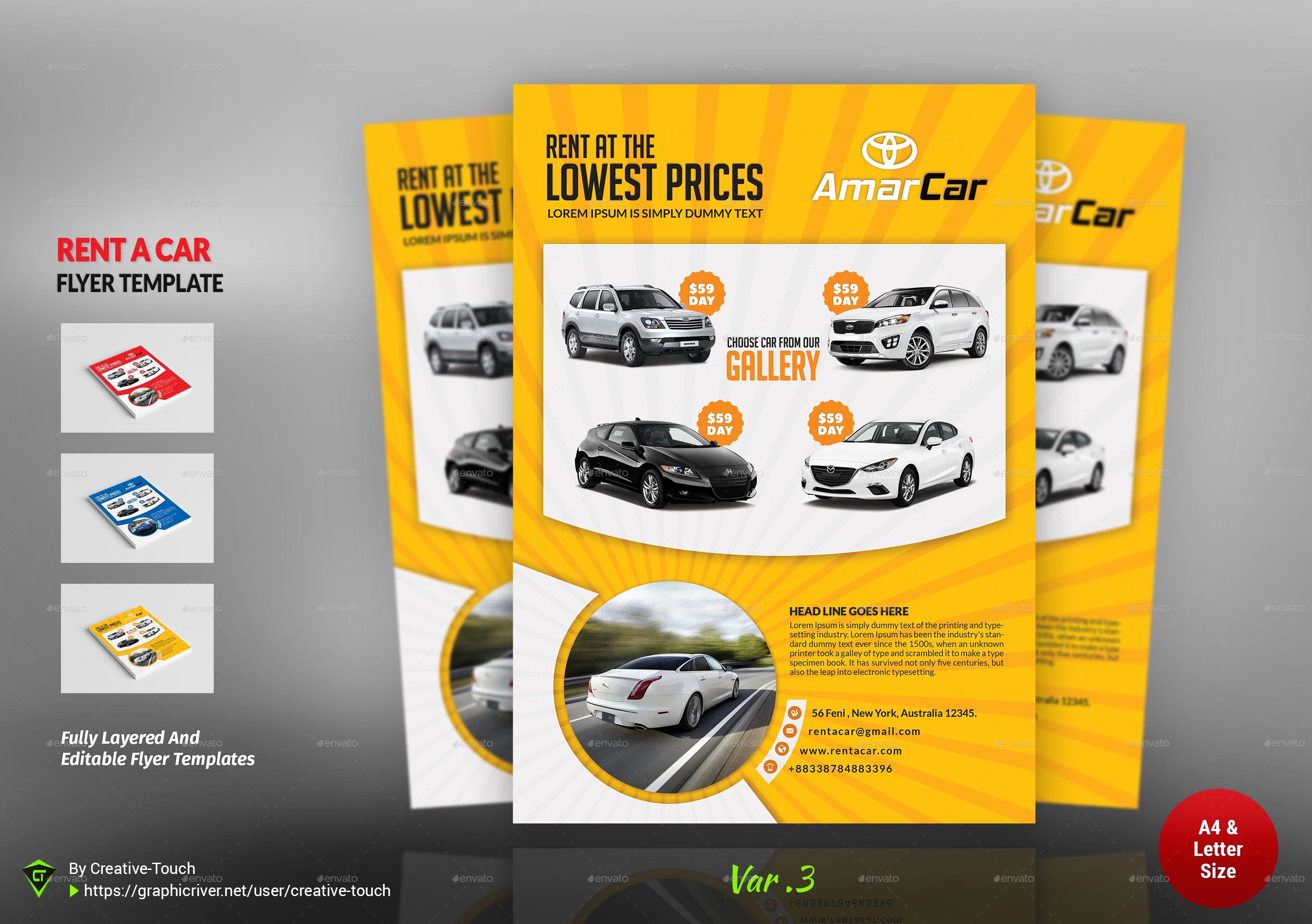 Rent A Car Advertising Bundle Vol.2, Print Templates | GraphicRiver