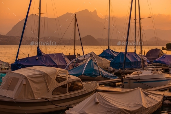 Interlaken Boating Switzerland Stock Photo by duallogic | PhotoDune