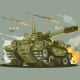 Military Tank in Fire, Vectors | GraphicRiver