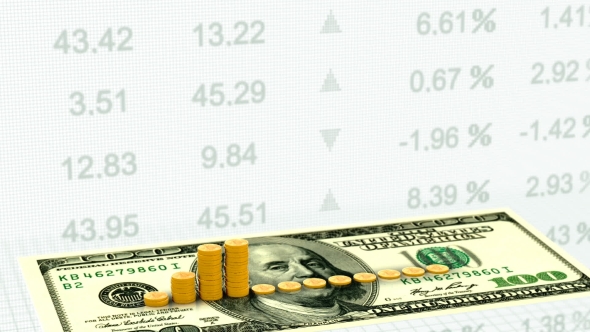 Growth Rate of Currencies Dollars on Stock Market, Motion Graphics