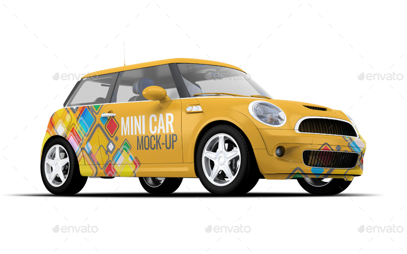 Mini Car Mock-Up, Graphics | GraphicRiver