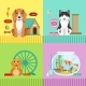 Conceptual Illustrations of Different Pets., Vectors | GraphicRiver