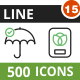 500 Vector Green & Black Line Icons Bundle (Vol-15), Icons | GraphicRiver