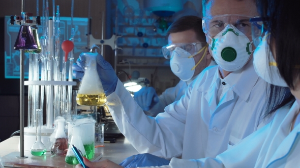 Group of Chemists Working in a Laboratory, Stock Footage | VideoHive