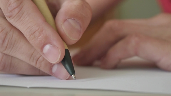 A Man Begins To Write a Letter, Stock Footage | VideoHive