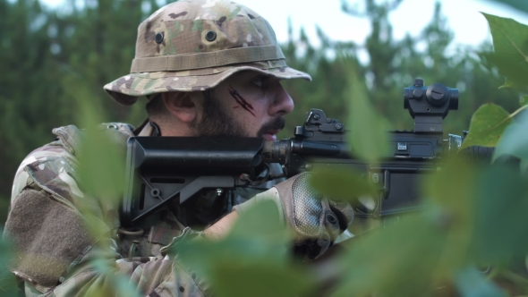 Sniper Hide and Aiming, Stock Footage | VideoHive