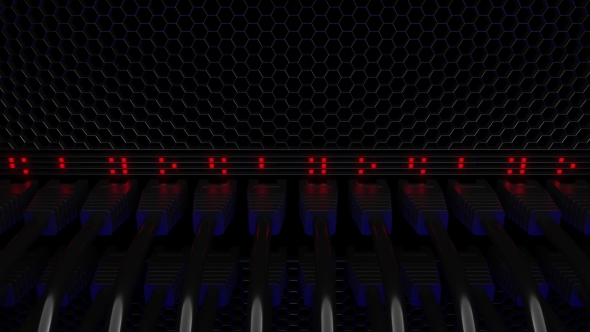 Server Connectors and Flashing Red LEDs, Motion Graphics | VideoHive