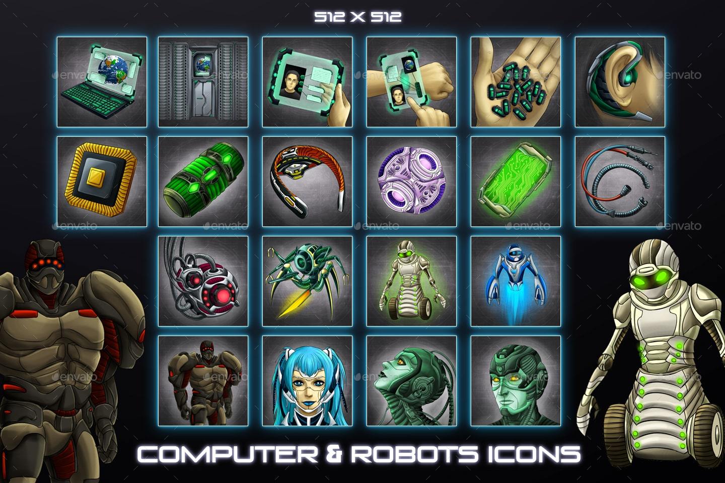 180 Sci-fi Game Icons, Game Assets | GraphicRiver