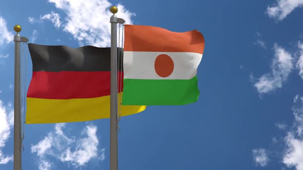Germany Flag Vs Niger On Flagpole, Motion Graphics | VideoHive