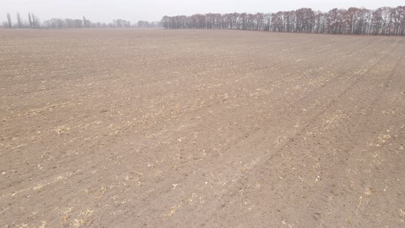 Empty Plowed Field in Autumn Aerial View, Stock Footage | VideoHive
