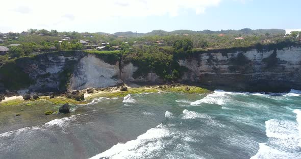 Beautiful Stone Cliffs, Ocean Waves and Magnificent Oceanscape. Aerial ...