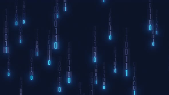 0-1 Numbers Codes falling abstract background, Motion Graphics | VideoHive