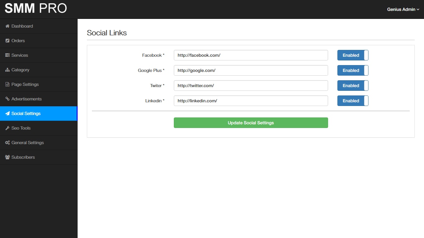 SMM Pro - Dynamic Social Media Marketing Services Script by GeniusOcean