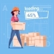 Cartoon Woman Builder Carry Boxes, Vectors | GraphicRiver