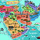 Middle East Countries Map in Cartoon Style, Vectors | GraphicRiver
