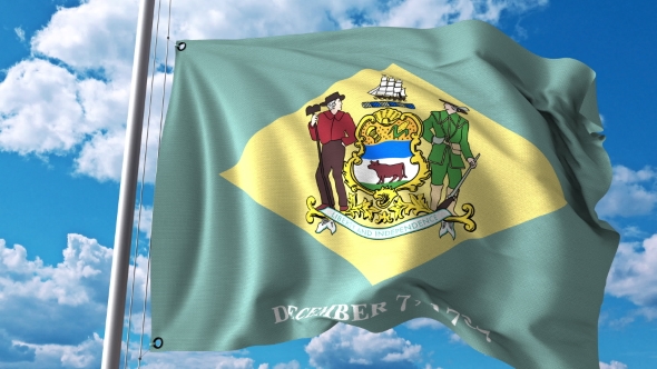Waving Flag of Delaware, Motion Graphics | VideoHive