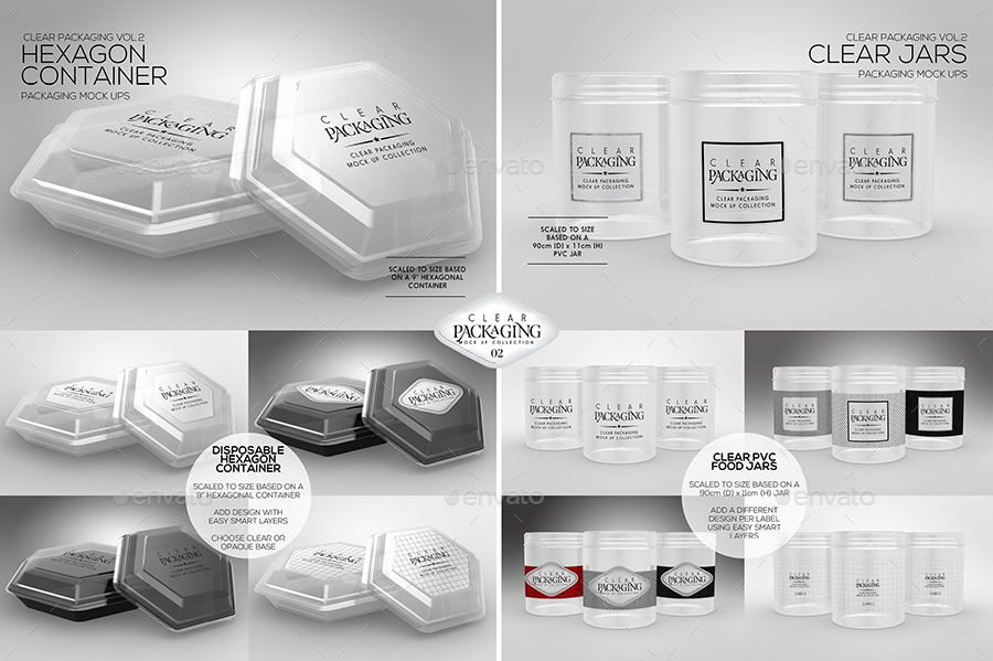 Clear Packaging MockUp BUNDLE by incybautista | GraphicRiver