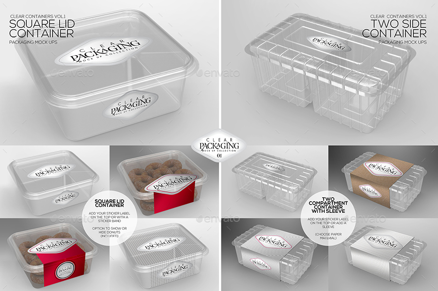 Clear Packaging MockUp BUNDLE by incybautista | GraphicRiver