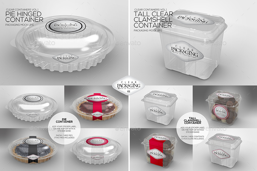 Clear Packaging MockUp BUNDLE by incybautista | GraphicRiver