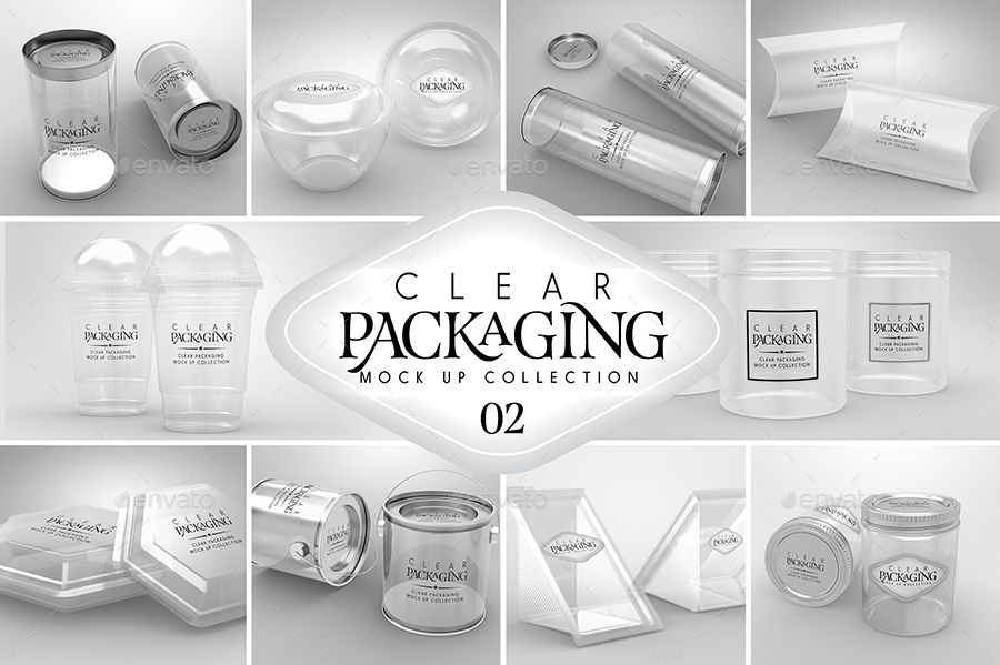 Clear Packaging MockUp BUNDLE by incybautista | GraphicRiver