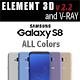 Samsung Galaxy S8 All Colors for Element 3D and V-ray by madMIX_X | 3DOcean