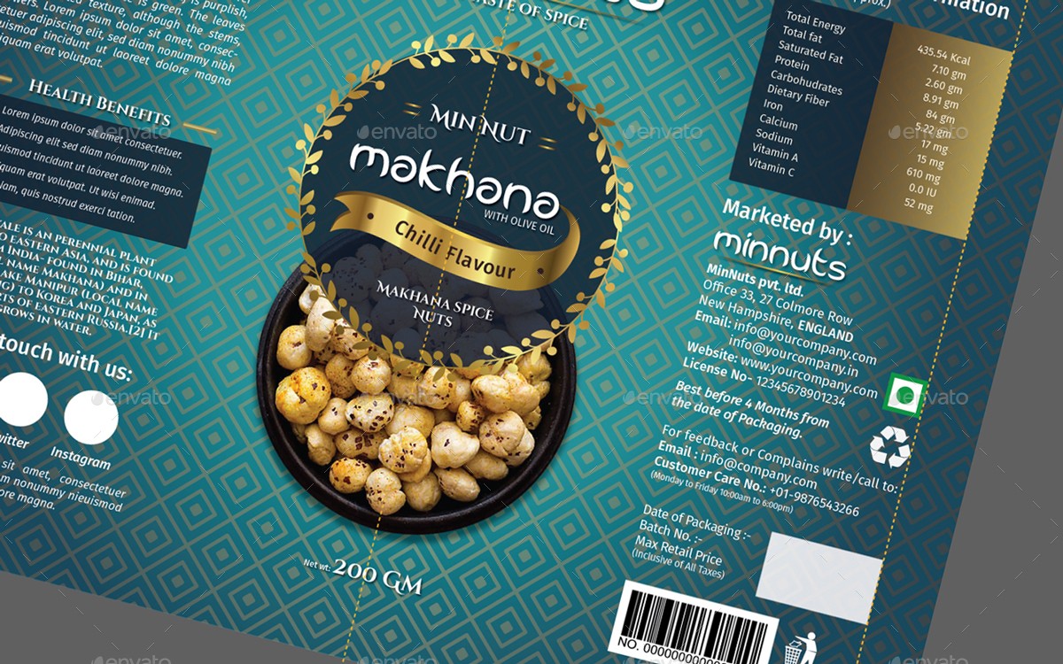Premium Nuts Packaging Label, Print Templates | GraphicRiver