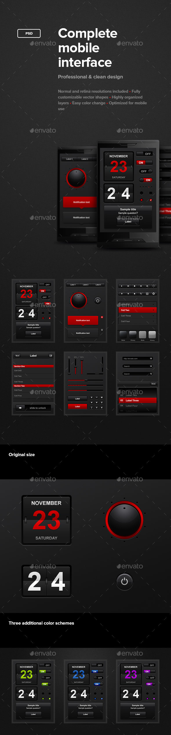 Complete Mobile Interface by Erigonn | GraphicRiver