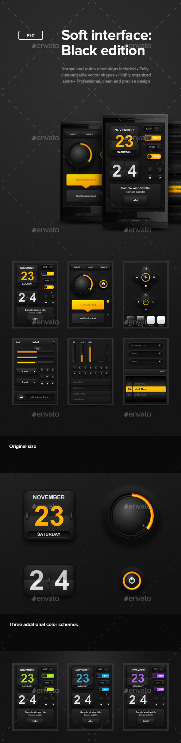 Soft Interface: Black Edition by Erigonn | GraphicRiver