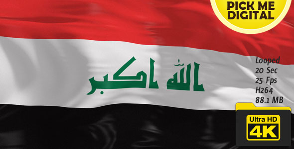 Iraq Flag 4K, Motion Graphics | VideoHive