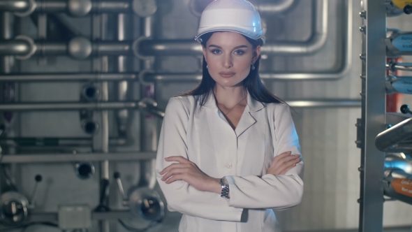 Young Engineer Woman at the Workshop, Stock Footage | VideoHive