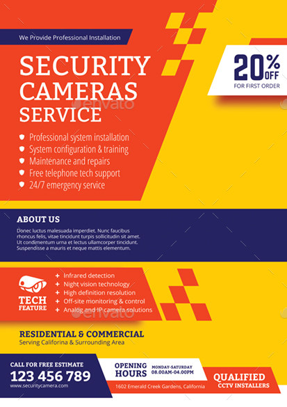 Security Camera Service, Print Templates | GraphicRiver
