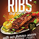 Flyer Poster Template for Pork Ribs Fast Food, Print Templates ...