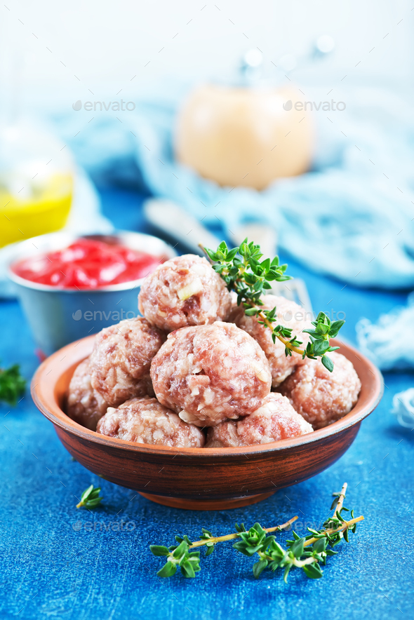 raw meatballs Stock Photo by tycoon101 | PhotoDune