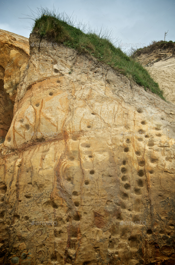 Holes in a sandstone wall Stock Photo by cmbankus | PhotoDune