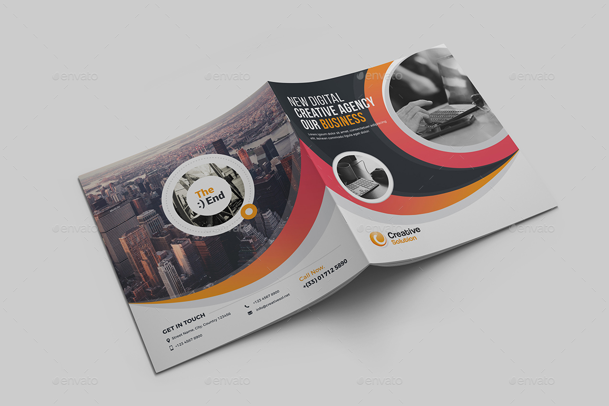 Square Bi-Fold Template, Print Templates | GraphicRiver