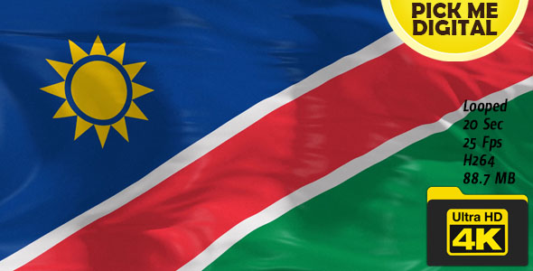 Namibia Flag 4K, Motion Graphics | VideoHive