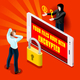 Ransomware Malware Vector Hacker Attack Infographic Illustration, Vectors
