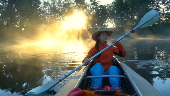 Women's Kayak Trip, Stock Footage | VideoHive