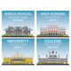 Set of University, High School and College Study Banners, Vectors ...