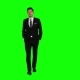 Man Is Going To a Meeting and Waving Greetings. Green Screen, Stock Footage