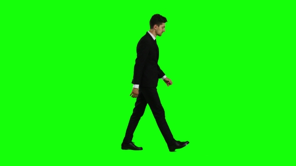 Guy Goes To a Business Meeting, Thinks About Money and Profits. Green ...