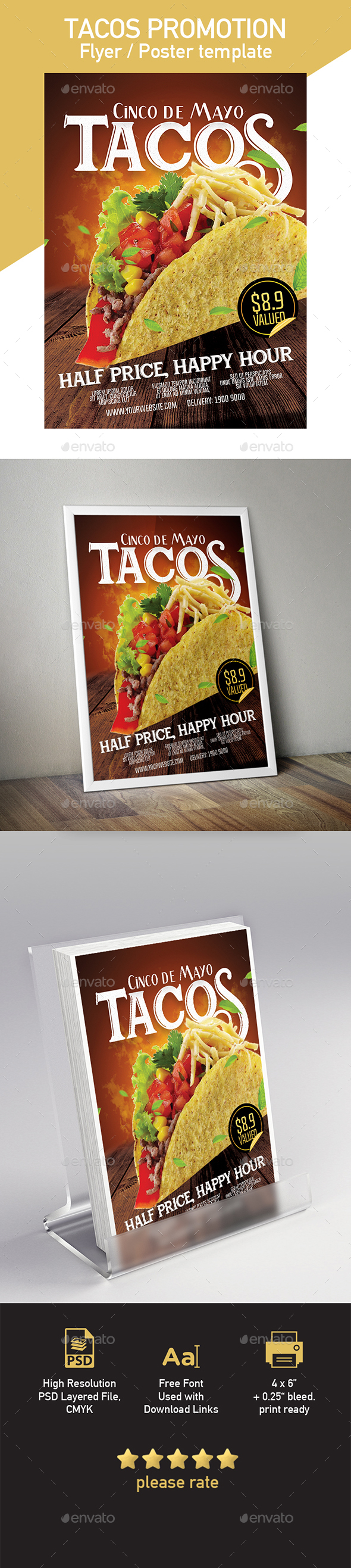 Tacos Flyer / Poster Template by tunagaga | GraphicRiver