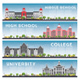 Set of University, High School and College Study Banners., Vectors