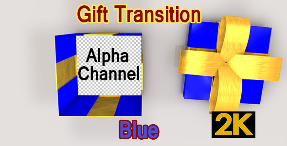 Gift Transition, Blue, Motion Graphics | VideoHive